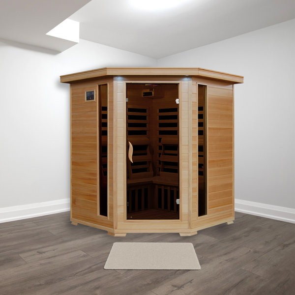 Heatwave 4-Person Hemlock Corner Infrared Sauna with 10 Carbon Heaters & Reviews | Wayfair